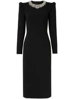 Jenny Packham Cora Crepe Dress - Black