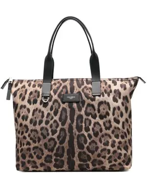 Dolce & Gabbana Dolce & Gabbana Leopard Print Tote Bag Brown