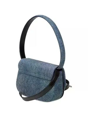 DIESEL® 1dr Iconic Logo Plaque Denim Shoulder Bag - Blue