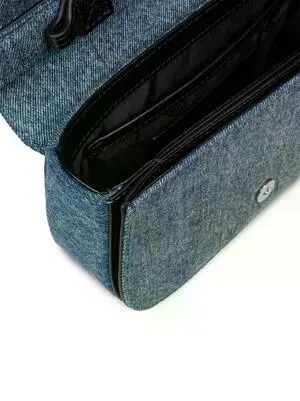 DIESEL® 1dr Iconic Logo Plaque Denim Shoulder Bag - Blue