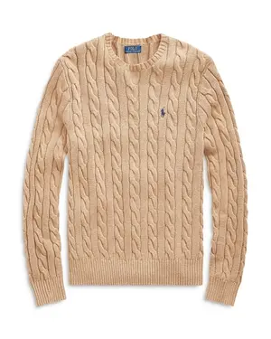 Polo Ralph Lauren Cable Knit Cotton Sweater - Brown