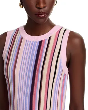 Misook Rib Knit Striped Maxi Dress - Viola/mult