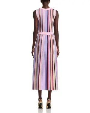 Misook Rib Knit Striped Maxi Dress - Viola/mult