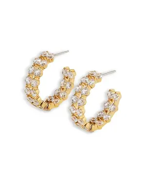Nadri Cassi Cubic Zirconia Hoop Earrings - Gold