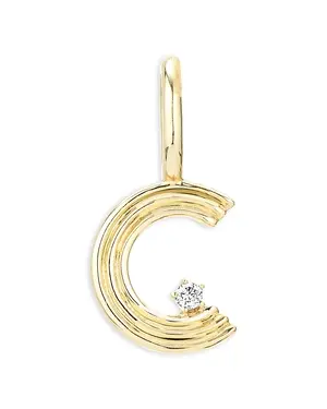 Adina Reyter 9k Yellow Diamond Initial Charm Pendant - C