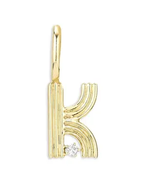 Adina Reyter Adina Reyter 9k Yellow Gold Diamond Initial Charm Pendant K
