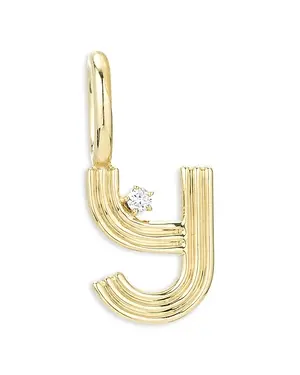 Adina Reyter Adina Reyter 9k Yellow Gold Diamond Initial Pendant Y