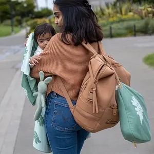 PINK LEMONADE Dinosaur Baby Blanket & Travel Pouch Set - Spring Green/mint