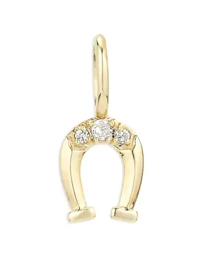 Adina Reyter 9k Yellow Diamond Horseshoe Charm Pendant - Gold
