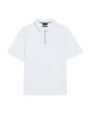 Ted Baker London Ansom Textured Quarter Zip Terry Polo Shirt