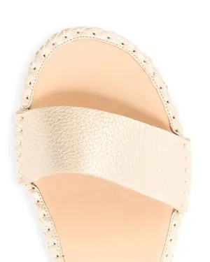 Valentino Garavani Rockstud Flatform Espadrille Sandals - Platinum