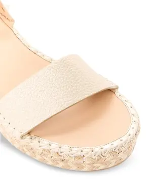 Valentino Garavani Rockstud Flatform Espadrille Sandals - Platinum