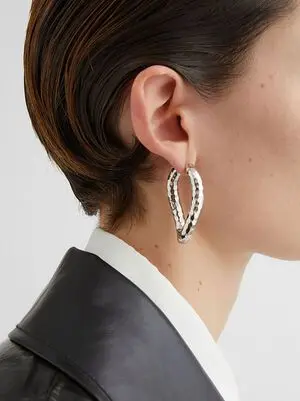 JIL SANDER Hammered Hoop Earrings