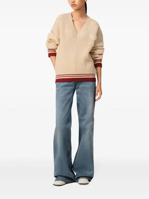 AMI Paris Ribbed V-neck Sweater