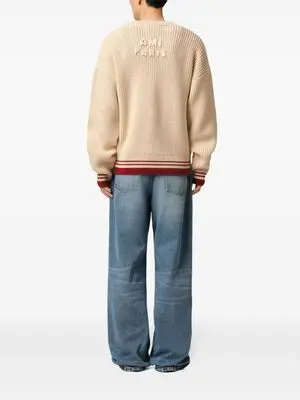 AMI Paris Ribbed V-neck Sweater