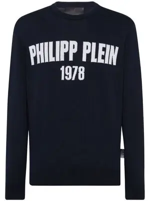 Philipp Plein 1978 Intarsia-knit Sweater - Blue