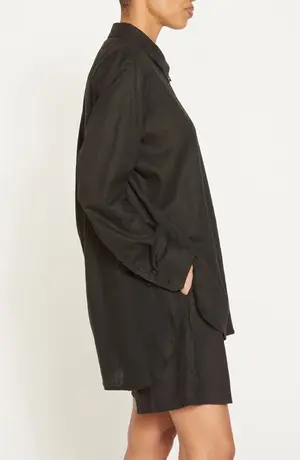 Universal Standard Dawn High/low Linen Blend Shirt
