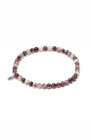 TINY RITUALS Tiny Rituals Natural Plum Blossom Tourmaline Beaded Bracelet Soft Purple