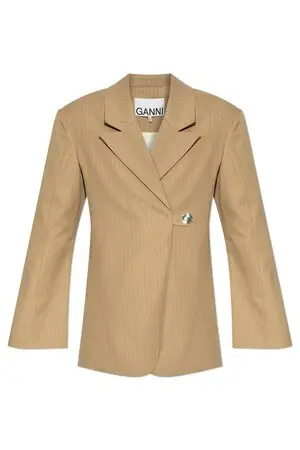 GANNI Ganni Blazer With Striped Pattern - Beige