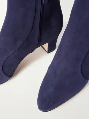 Manolo Blahnik Myconia 50 Suede Ankle Boots - Blue