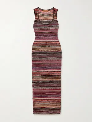 Missoni Mare Striped Metallic Crochet-knit Maxi Dress - Multi