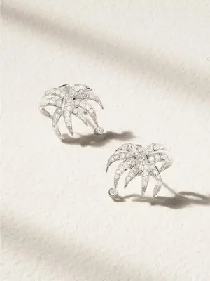 Yvonne Léon Paradise Island 18-karat White Gold Diamond Earrings - Silver