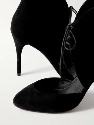 Alaïa Cutout Suede Ankle Boots