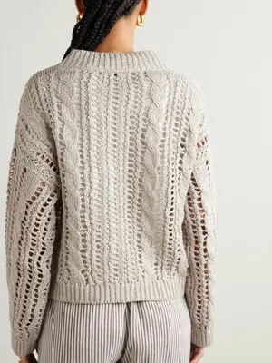 Brunello Cucinelli Open-knit Jute-blend Sweater