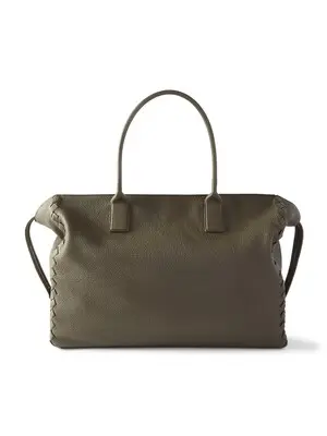 Bottega Veneta Cabat Large Full-grain Leather Weekend Bag - Green