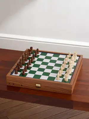 THE CONRAN SHOP Milos Wood And Leather Combo Game Set