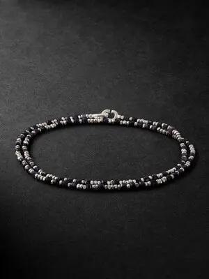 MAOR M. Cohen Percep Two Sterling Silver, Sapphire, And Lapis Lazuli Beaded Wrap Bracelet - Blue