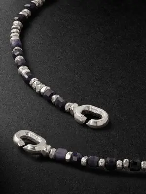 MAOR M. Cohen Percep Two Sterling Silver, Sapphire, And Lapis Lazuli Beaded Wrap Bracelet