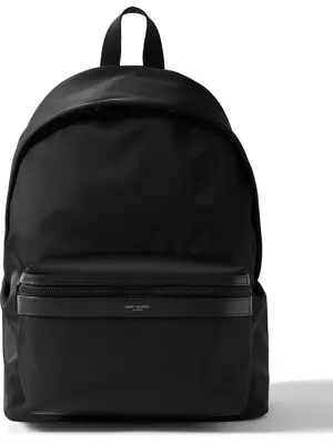 Saint Laurent Leather-trimmed Backpack - Black