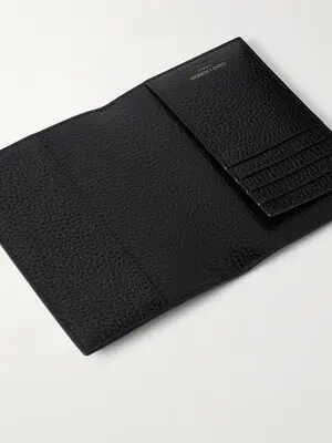 Saint Laurent Cassandre Logo-embellished Full-grain Leather Passport Holder
