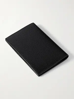 Saint Laurent Cassandre Logo-embellished Full-grain Leather Passport Holder