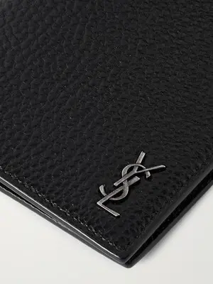 Saint Laurent Cassandre Logo-embellished Full-grain Leather Passport Holder