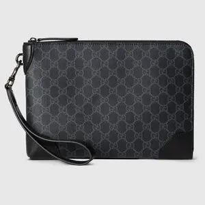 Gucci Gg Emblem Small Business Case - Black