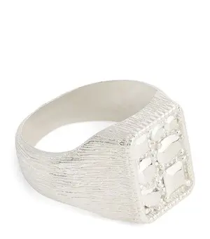 BLEUE BURNHAM Cottage Garden Signet Ring - Silver