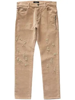 Undercover Bead-detailing Slim-fit Trousers - Neutrals