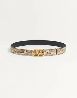 Valentino Garavani Vlogo Signature Python Belt