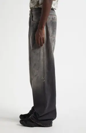 Acne Studios 2021 Trafa Paint Splatter Jeans - Black