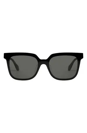 MOHALA EYEWEAR Malia 55mm Low Nose Bridge Square Sunglasses - Black Lava / Gray Lens