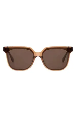 MOHALA EYEWEAR Malia 55mm Low Nose Bridge Square Sunglasses - Spiced Tea / Tan Lenses