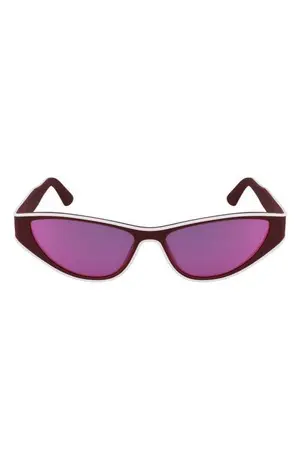Longchamp Longchamp Heritage 56mm Cat Eye Sunglasses Matte Burgundy