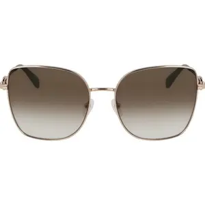 Longchamp Longchamp Foulonn Butterfly Sunglasses Gold/gradient Green