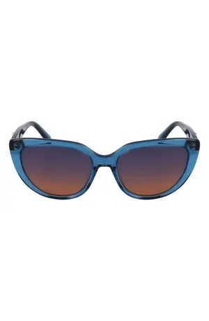Longchamp Le Pliage 53mm Gradient Cat Eye Sunglasses - Transparent Blue