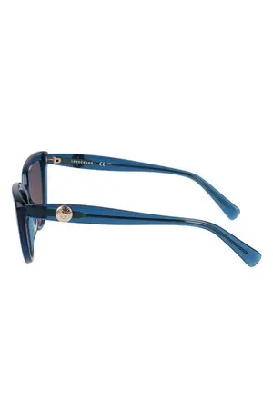 Longchamp Le Pliage 53mm Gradient Cat Eye Sunglasses - Transparent Blue