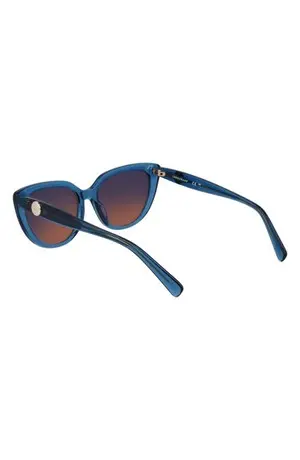 Longchamp Le Pliage 53mm Gradient Cat Eye Sunglasses - Transparent Blue