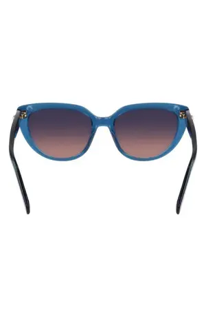 Longchamp Le Pliage 53mm Gradient Cat Eye Sunglasses - Transparent Blue