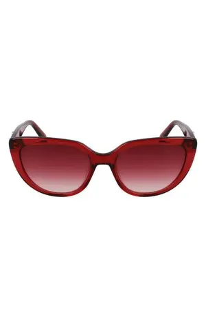 Longchamp Longchamp Le Pliage 53mm Gradient Cat Eye Sunglasses Transparent Burgundy